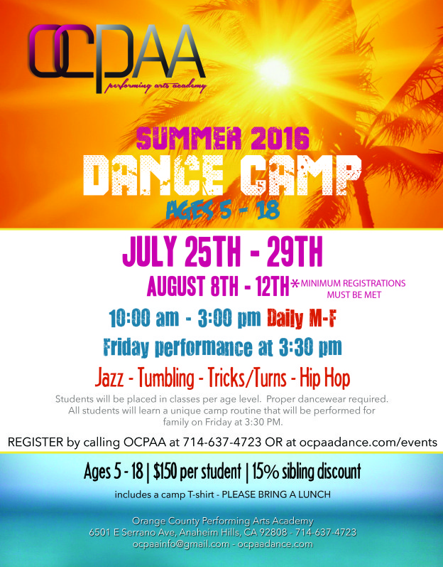 OCPAA 2016 Dance Camp – OCPAA Dance Studio
